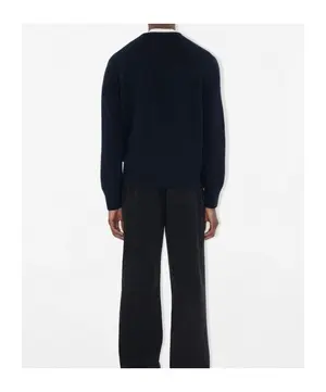 Burberry Logo Detailed Crewneck Jumper - Navy