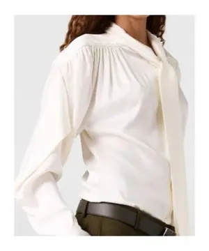 Stella McCartney Tie Neck Long Sleeve Shirt With Shoulder Pads