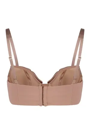 Elisabetta Franchi Satin Bow Detail Crêpe Top - Beige