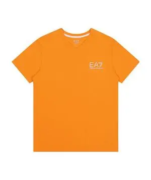 EA7 Logo T-shirt With Round Neck - Orange