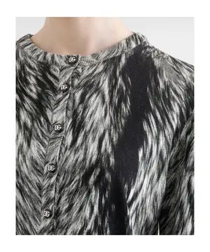 Dolce & Gabbana Fur-print Knit Cardigan