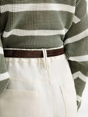 Brunello Cucinelli Elasticated Waist Straight Leg Trousers - Ivory