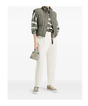 Brunello Cucinelli Elasticated Waist Straight Leg Trousers - Ivory