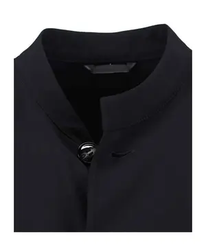 Giorgio Armani Band Collar Long Sleeve Jacket - Black