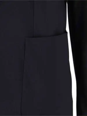 Giorgio Armani Band Collar Long Sleeve Jacket - Black