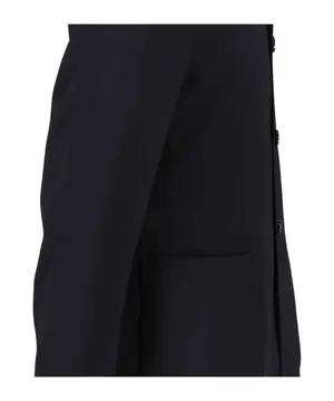 Giorgio Armani Band Collar Long Sleeve Jacket - Black
