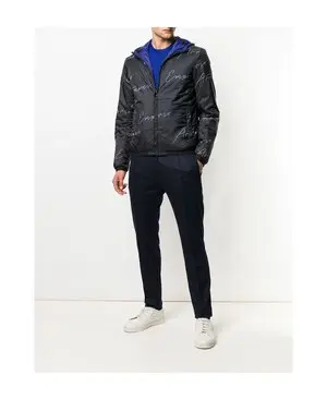 Emporio Armani Logo Print Hooded Casual Jacket