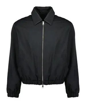 AMI Paris Logo Embossed Zipped Jacket - Anthracite