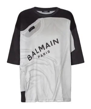 Balmain Loose T-shirt With Optical Illusion Print