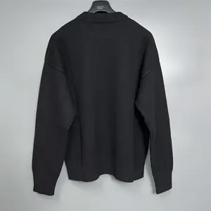 AMI Paris De Coeur Crewneck Knitted Jumper - Black
