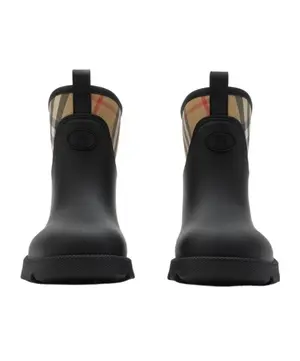 Burberry Check Detail Rubber Rain Boots