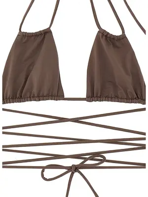 Saint Laurent Halterneck Wrap Bikini Top
