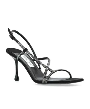 JIMMY CHOO Etana 80 Embellished Sandals - Black