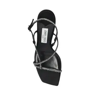 JIMMY CHOO Etana 80 Embellished Sandals - Black