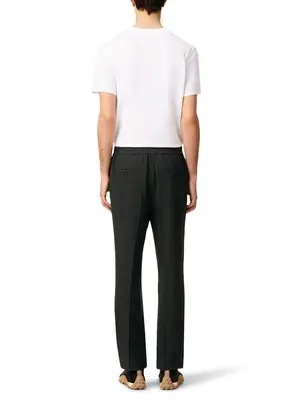 AMI Paris Mid-rise Straight Leg Trousers - Black