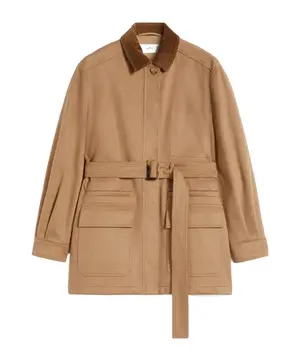 Max Mara Collared Belted Jacket - Camel