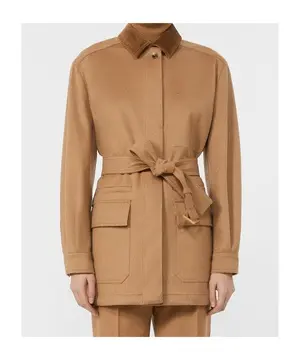 Max Mara Collared Belted Jacket - Camel