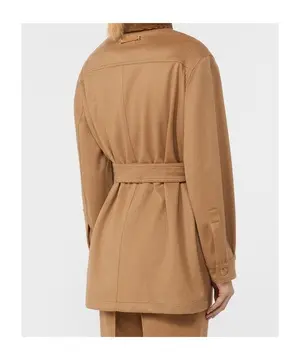 Max Mara Collared Belted Jacket - Camel