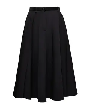 Moncler Midi Skirt With Removable Elastic Waistband And Zipper Pockets