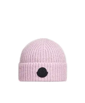 Moncler Wool Mohair Blend Beanie - Pink