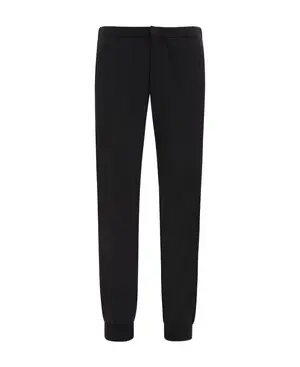 Prada Logo Plaque Straight-leg Pants - Black