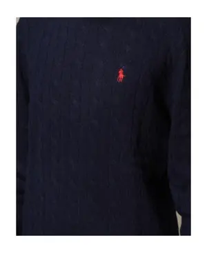 Polo Ralph Lauren Embroidered Cable-knit Jumper - Black