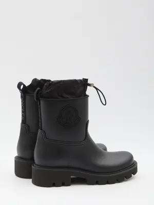 Moncler Kickstream Logo Patch Rain Boots - Black