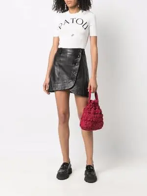 PATOU Logo Intarsia Short-sleeve Knit Top