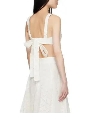 Zimmermann Embroidered Tie-front Top