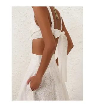 Zimmermann Embroidered Tie-front Top