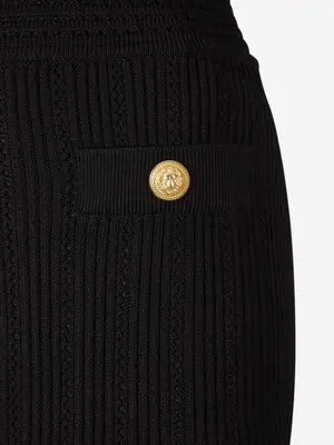 Balmain V-neck Woven Mesh Mini Dress