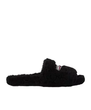 Balenciaga Embroidered Furry Slide Sandals