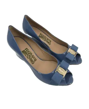 FERRAGAMO Open-toe Heels With Metal Logo Detail