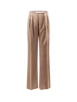 Max Mara Zimino Double Pleated Trousers - Brown