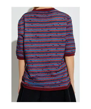 Bottega Veneta Striped Pattern Crewneck T-shirt