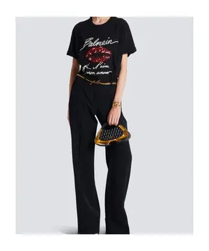 Balmain Logo Embellished Crewneck T-shirt