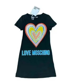 Moschino Round Neck Short-sleeved Dress - Black