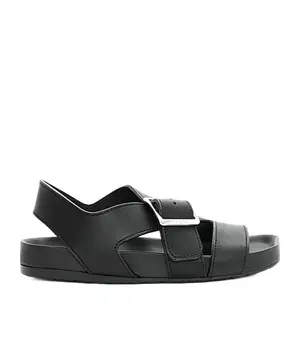 Loewe Ease Buckle Sandal In Vegetal Calfskin - Black