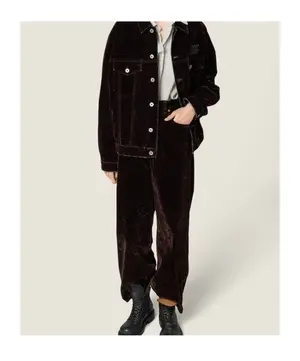 Miu Miu Wide-leg Velvet Trousers