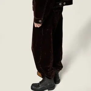 Miu Miu Wide-leg Velvet Trousers