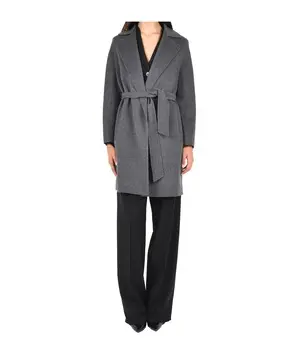 Max Mara Dravenna Belted Coat - Gray