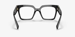 Miu Miu Square Frame Glasses With Gold Tone Logo Embellishment