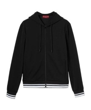 Gucci Technical Jersey Hooded Zip Jacket With Embossed Logo