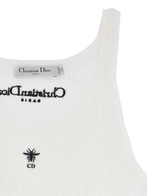 Dior Ribbed Cotton Singlet With Bee Embroidery - No