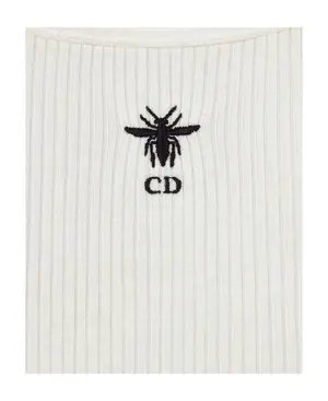 Dior Ribbed Cotton Singlet With Bee Embroidery
