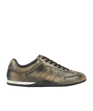Gucci Leather Washed-effect Sneakers
