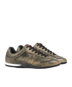 Gucci Leather Washed-effect Sneakers