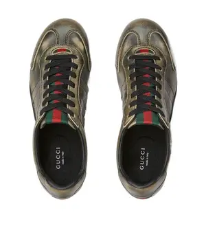 Gucci Leather Washed-effect Sneakers