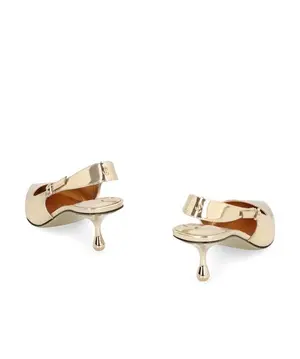 JIMMY CHOO Amel Pointed-toe Metallic Slingback Pumps - Gold