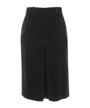 Saint Laurent Vintage Velour Midi Skirt - Black